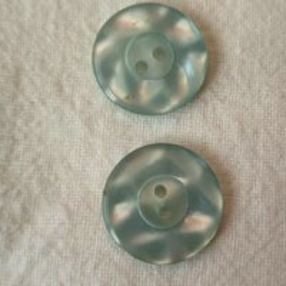 no brand not sure | Office | 2 Iridescent Turquoise Buttons Vintage ...